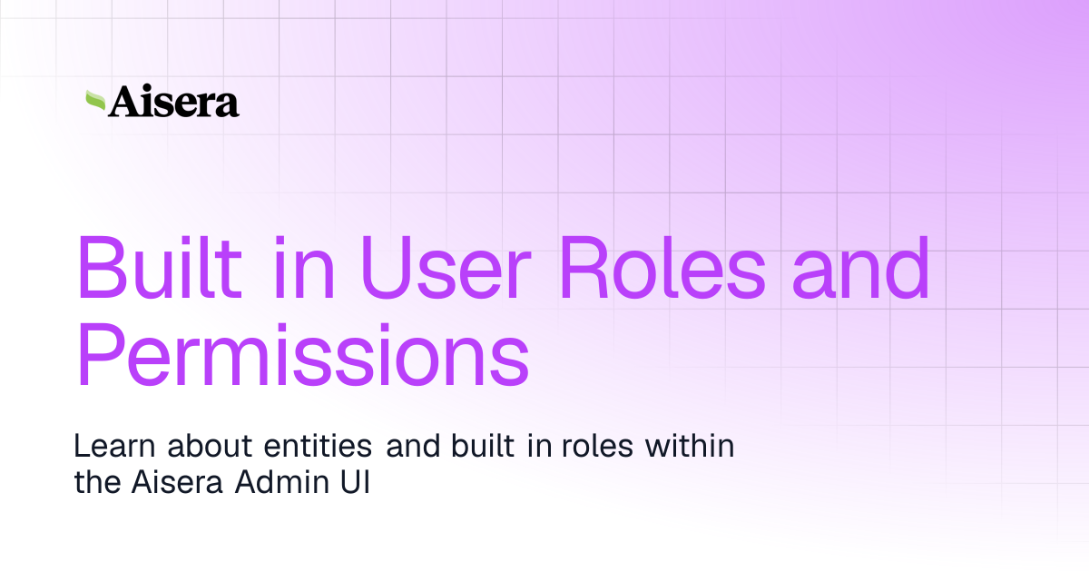 Built in User Roles and Permissions | Aisera Platform | Aisera Product ...